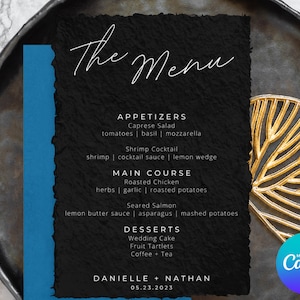 Food Menu Template, Modern Editable Menu, Minimalist Black Printable ...