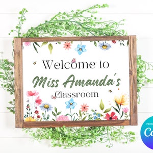Welcome Classroom Sign Printable, Teacher Name Sign, Editable Classroom ...
