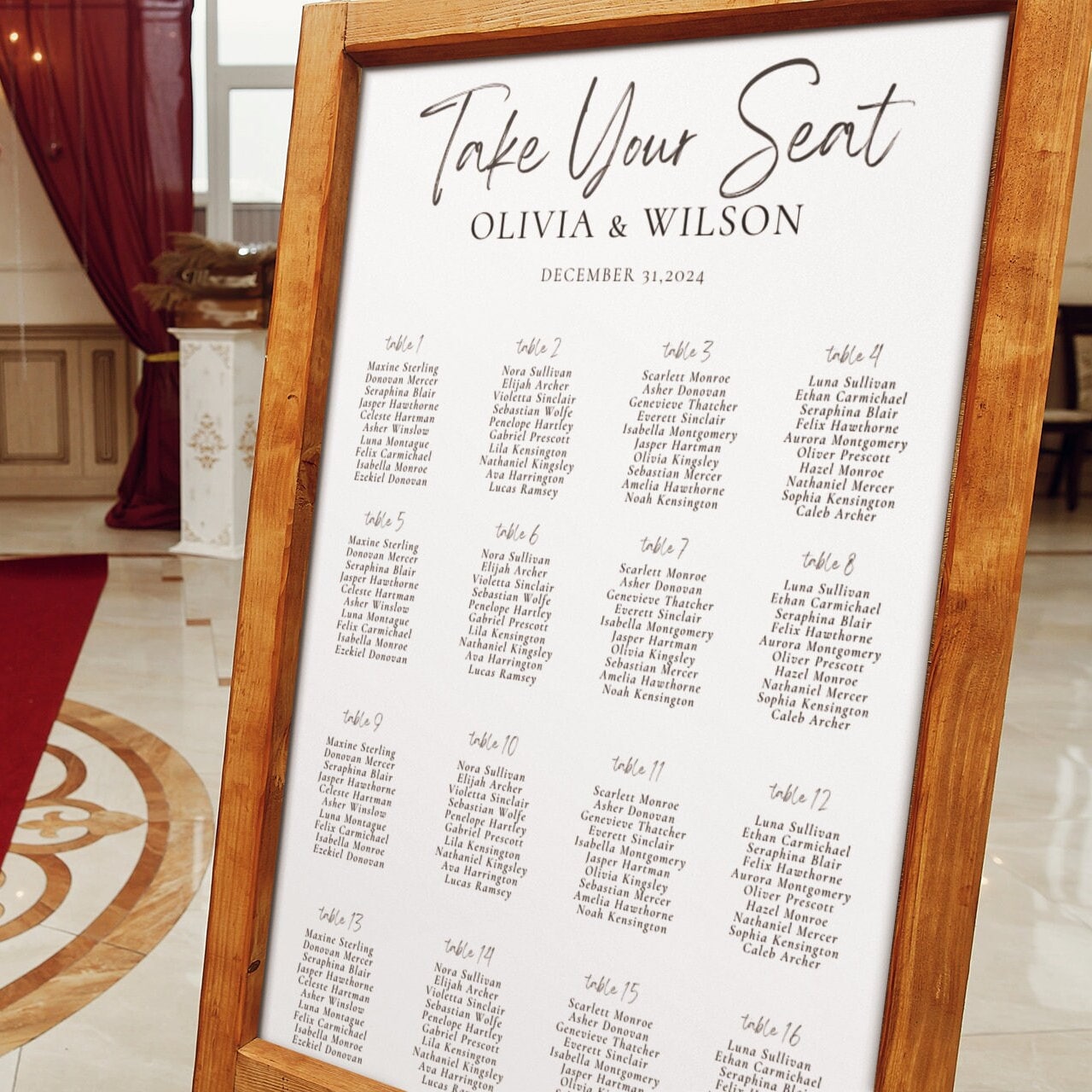 Seating Chart Template, Modern Editable Seating Chart, Minimalist ...