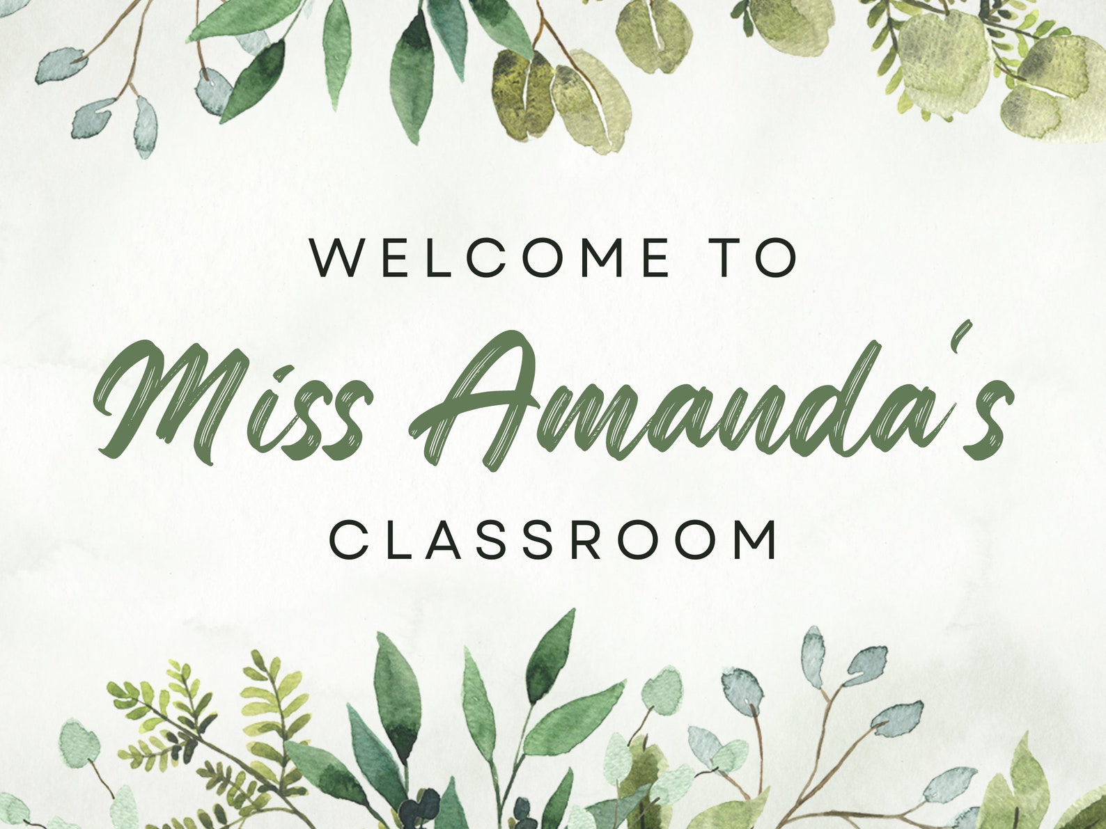 Welcome Classroom Sign Printable, Teacher Name Sign, Editable Classroom ...