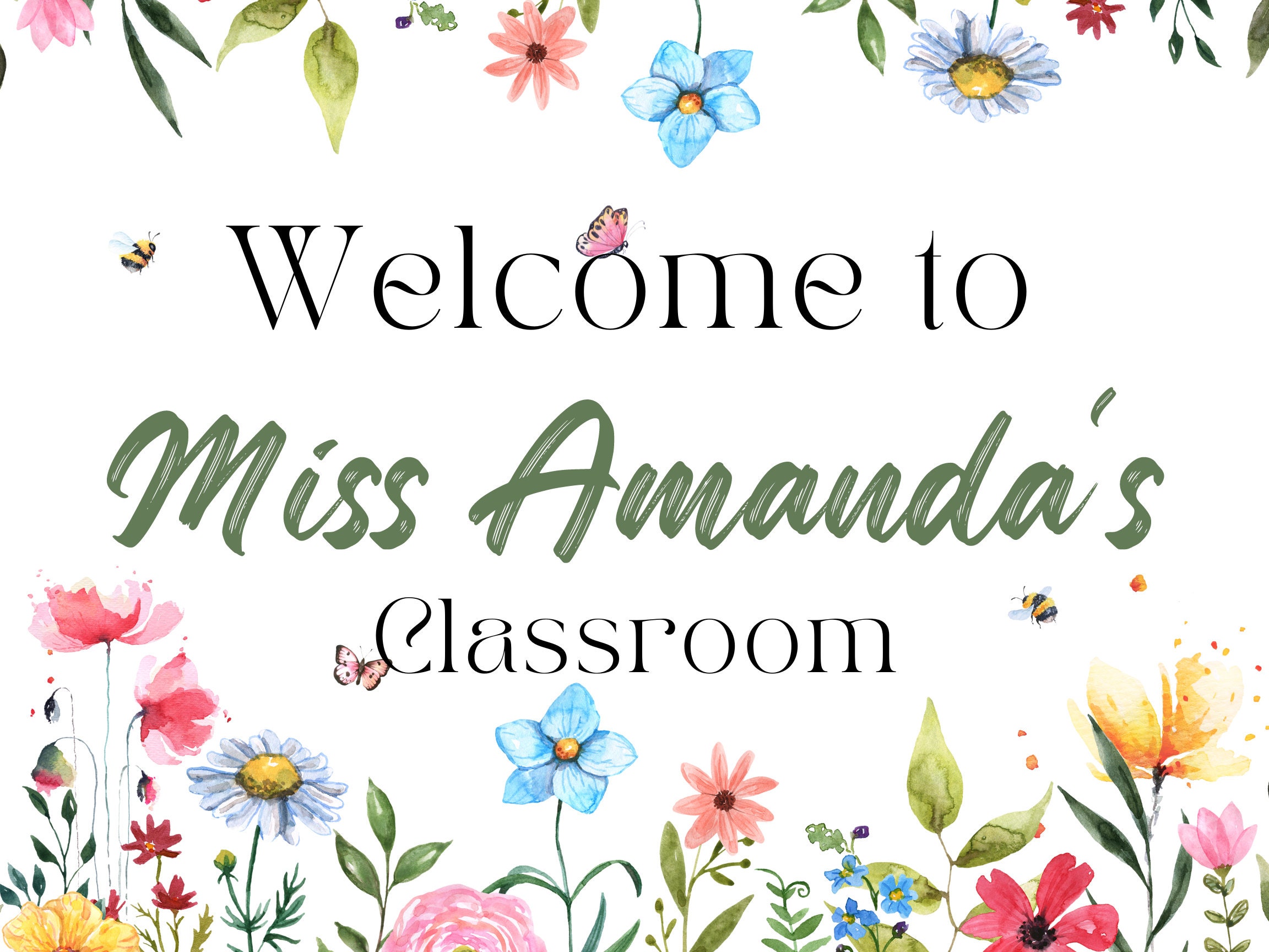 Welcome Classroom Sign Printable, Teacher Name Sign, Editable Classroom ...