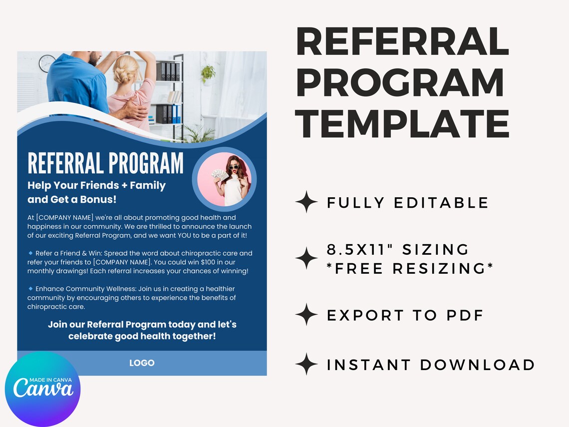 DIY Referral Program Flyer Template - Grow & Earn With Your Business - Etsy