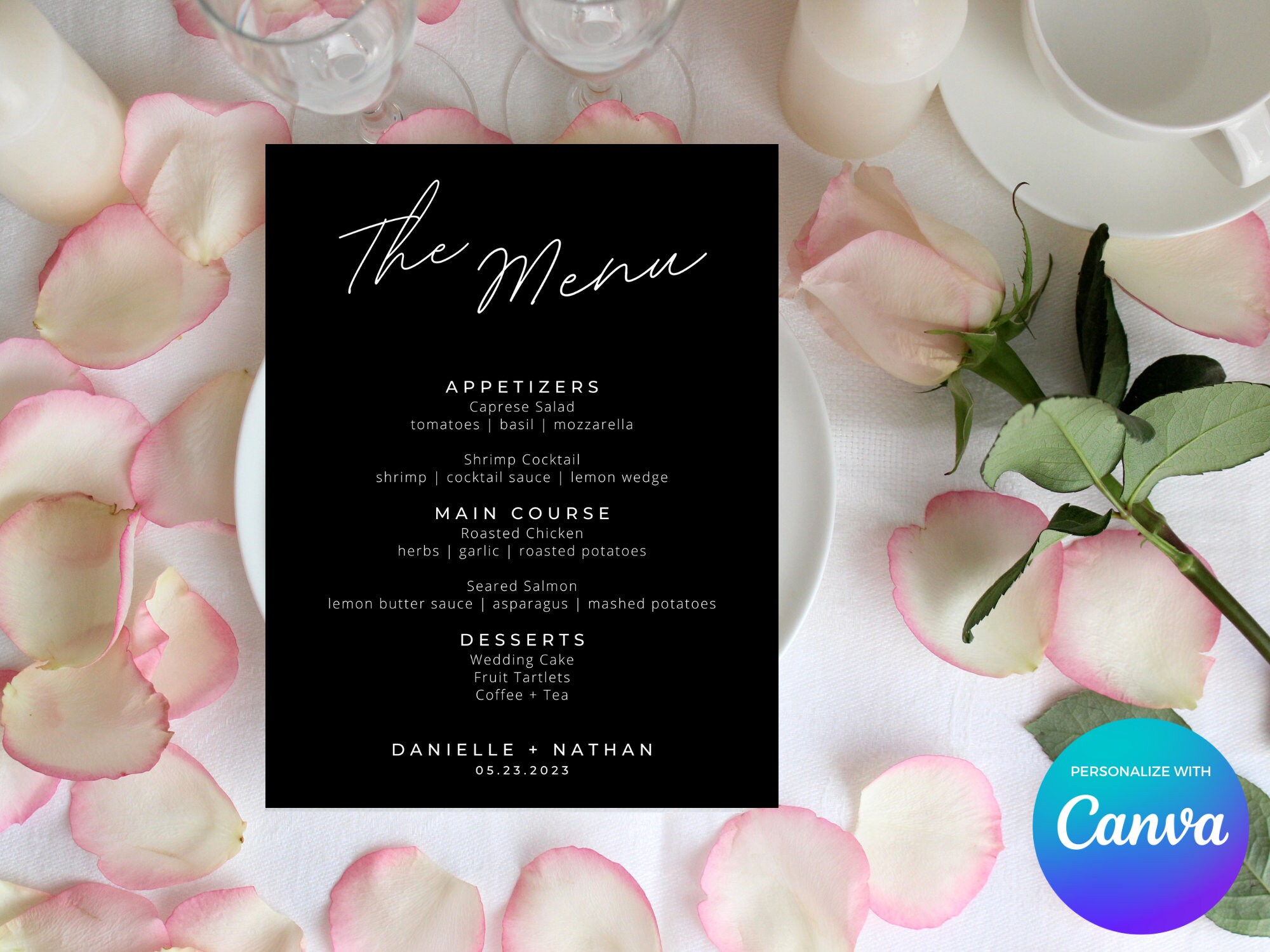 Food Menu Template Modern Editable Menu Minimalist Black - Etsy