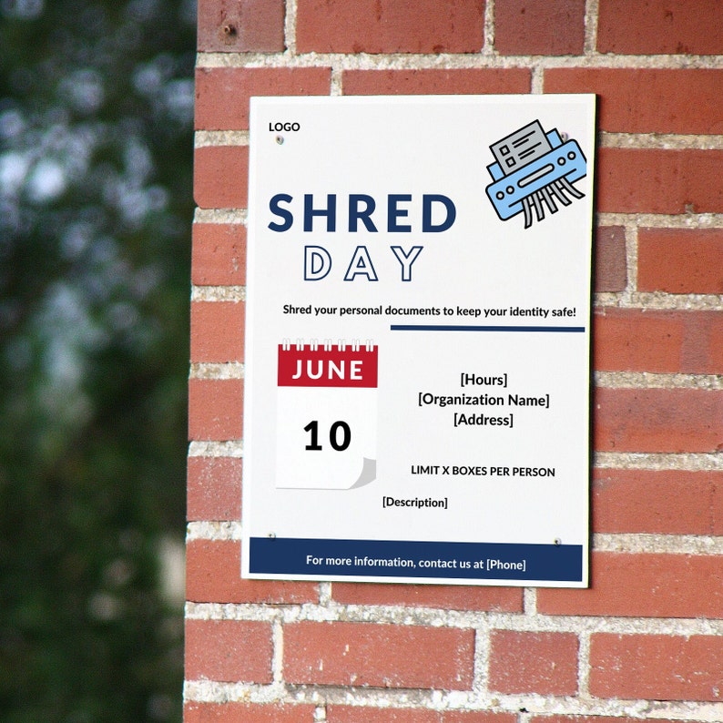 EDITABLE Shred Day Flyer, Event Flyer, Printable Flyer, Canva Template ...