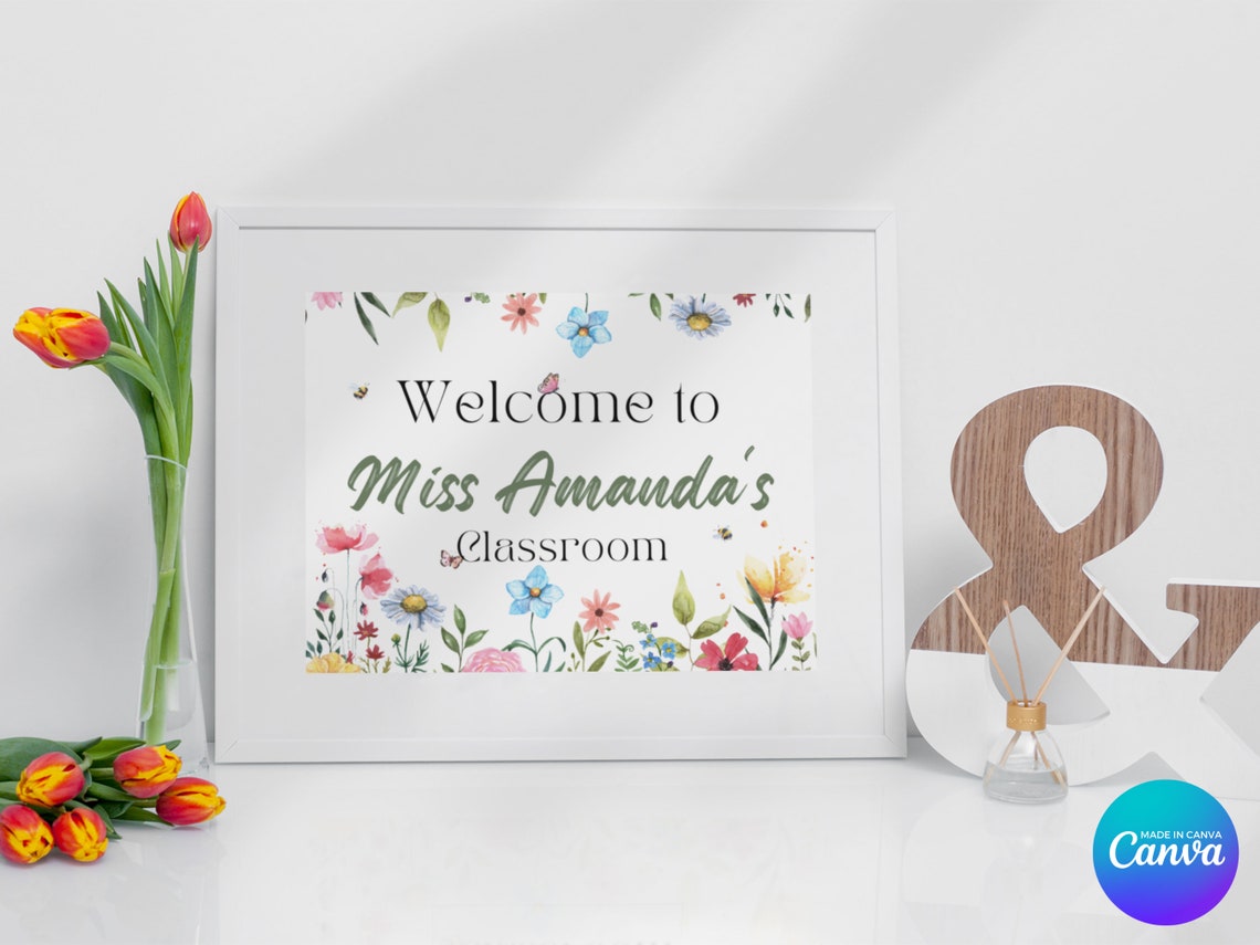 Welcome Classroom Sign Printable, Teacher Name Sign, Editable Classroom ...