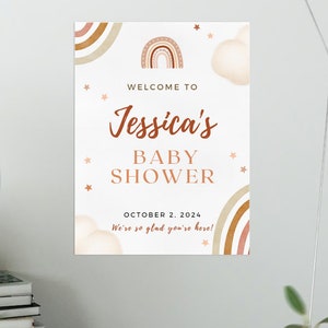 Boho Rainbow Baby Shower Sign Printable Template | Instant Download and ...