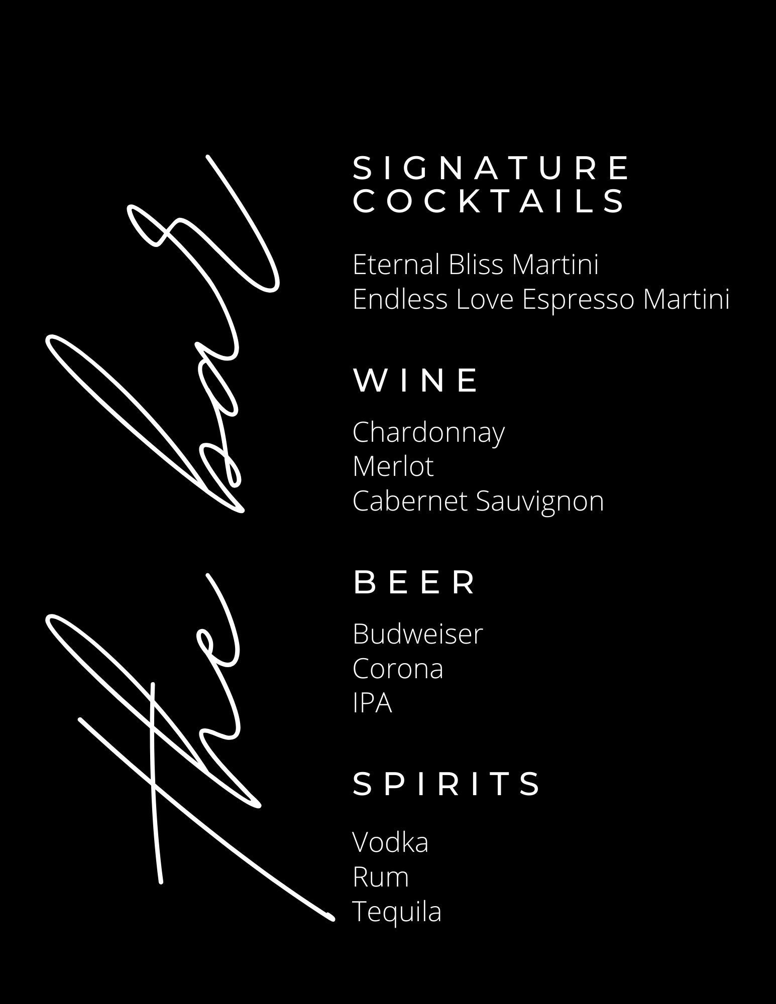 Modern Bar Sign Template, Minimalist Printable Bar Menu, Signature ...