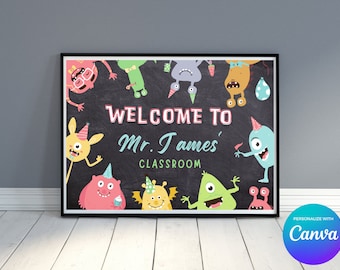 Welcome Classroom Sign Printable, Teacher Name Sign, Editable Classroom ...