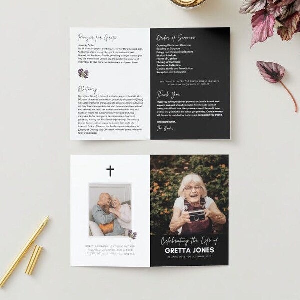 Funeral Program Diy - Etsy