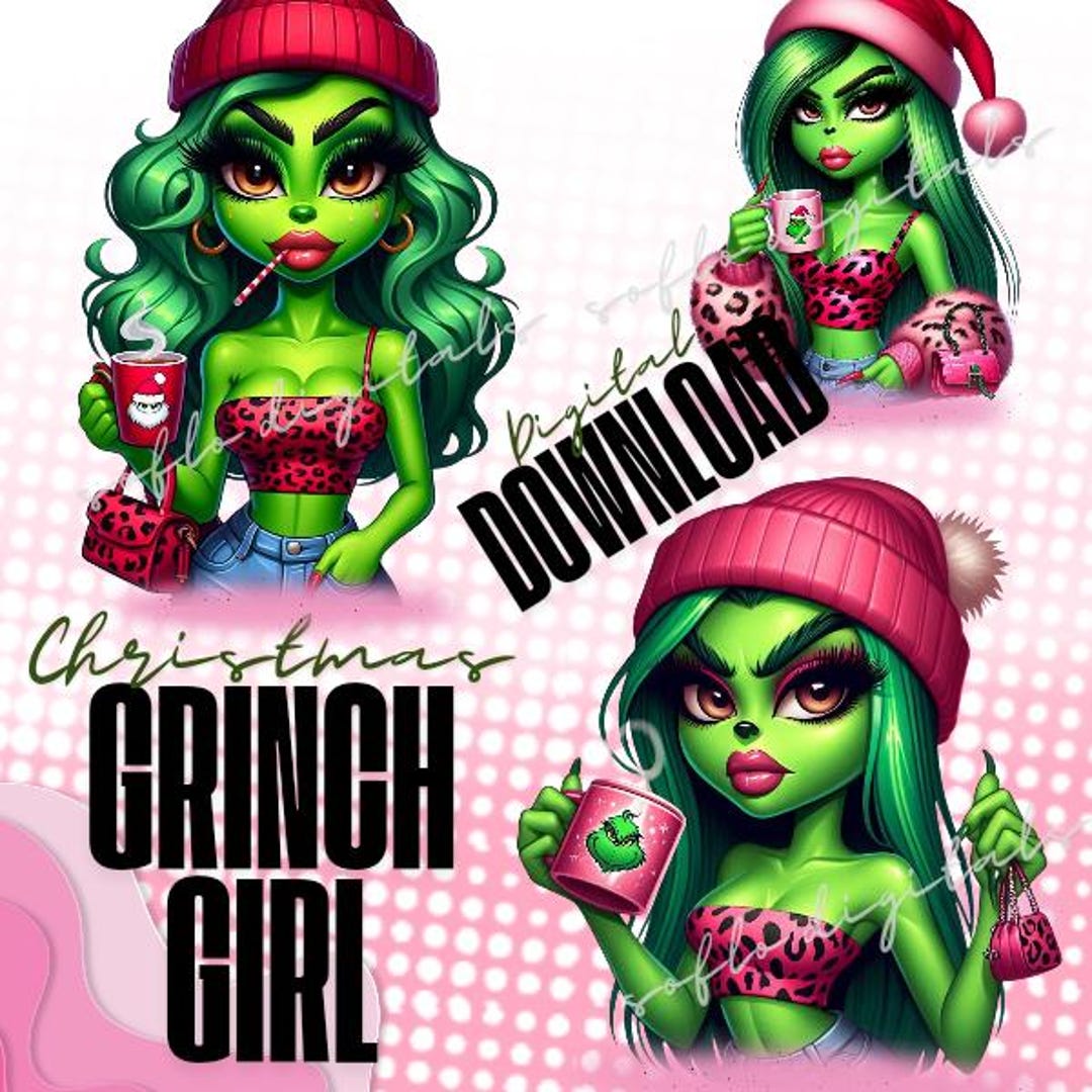 Grinch Lady png, fille Grinchmas png, lady Grinch png, SANS arrière ...