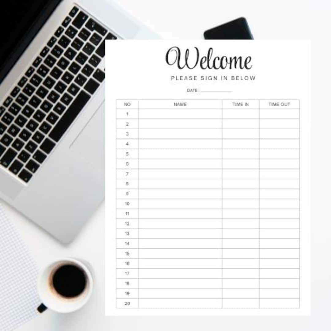 Welcome Visitors Daily Log in Sheet, Appointments Log, Visitors Sign In ...