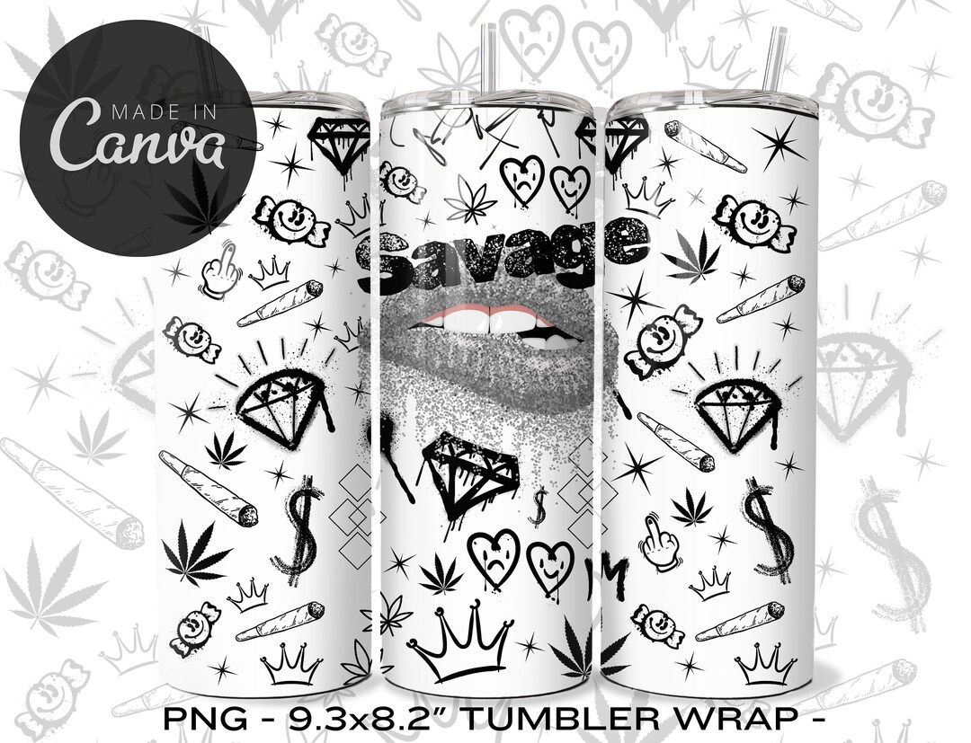 SAVAGE Tumbler Wrap Png, Savage PNG, Savage Wrap Png, Gray Lips PNG ...