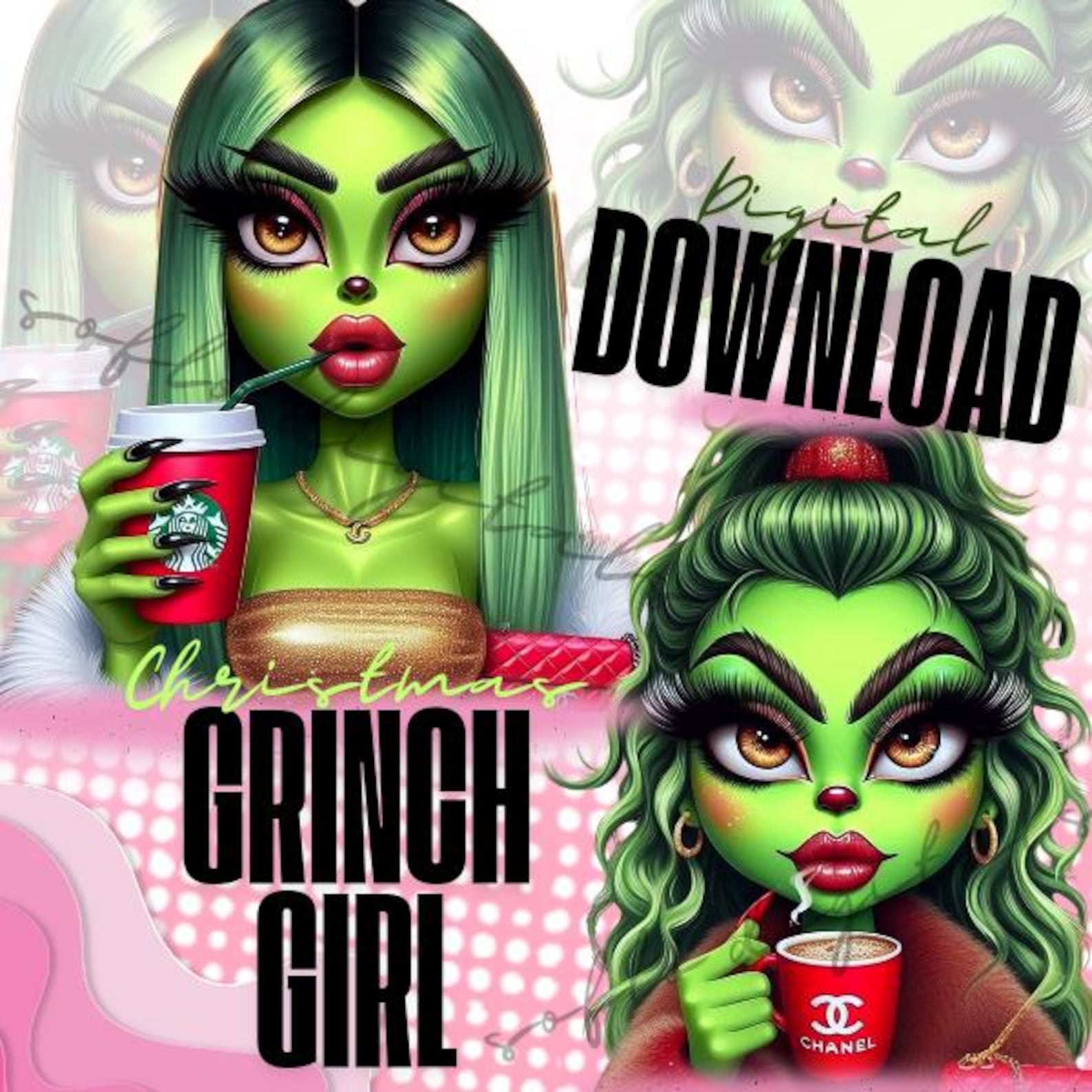 Grinch Lady Png, Grinchmas Girl Png,lady Grinch Png, NO Background ...