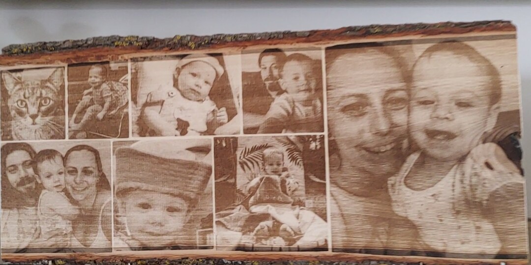 Custom Engraved Collage on Wood - Etsy