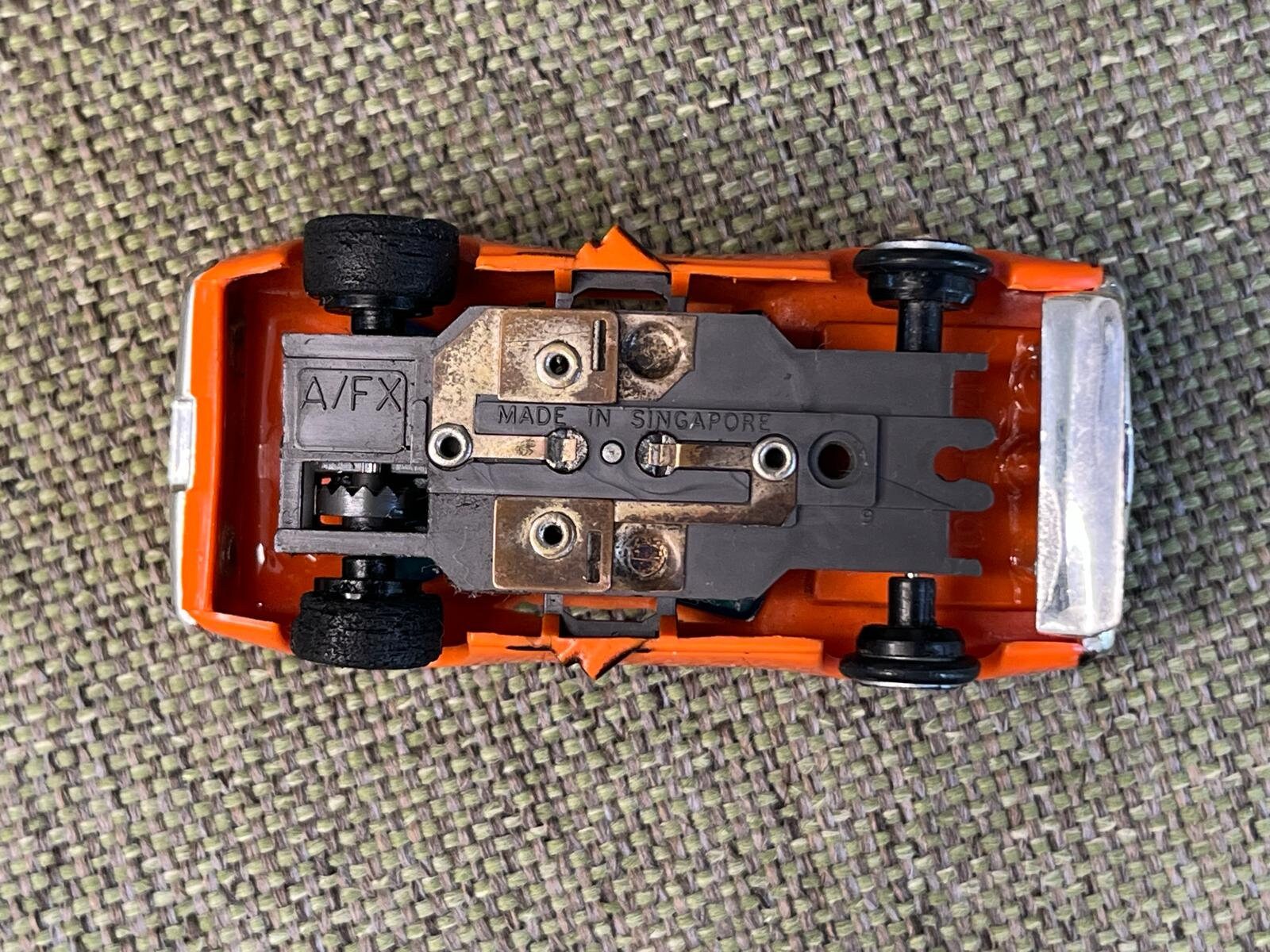 Aurora AFX Javelin Slot Car Set Orange / Black and Yellow / Black ...