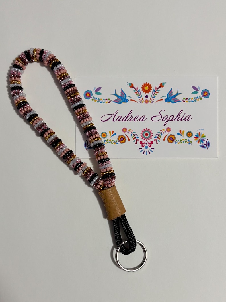 Indigenous Beaded Lanyard: Native American Handmade Keychain, Colorful ...