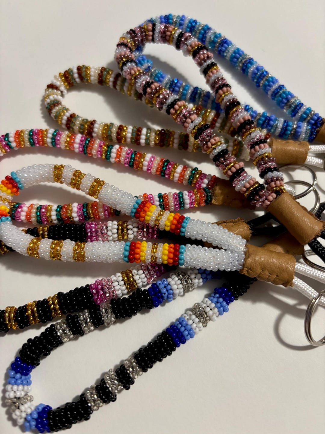 Indigenous Beaded Lanyard: Native American Handmade Keychain, Colorful ...