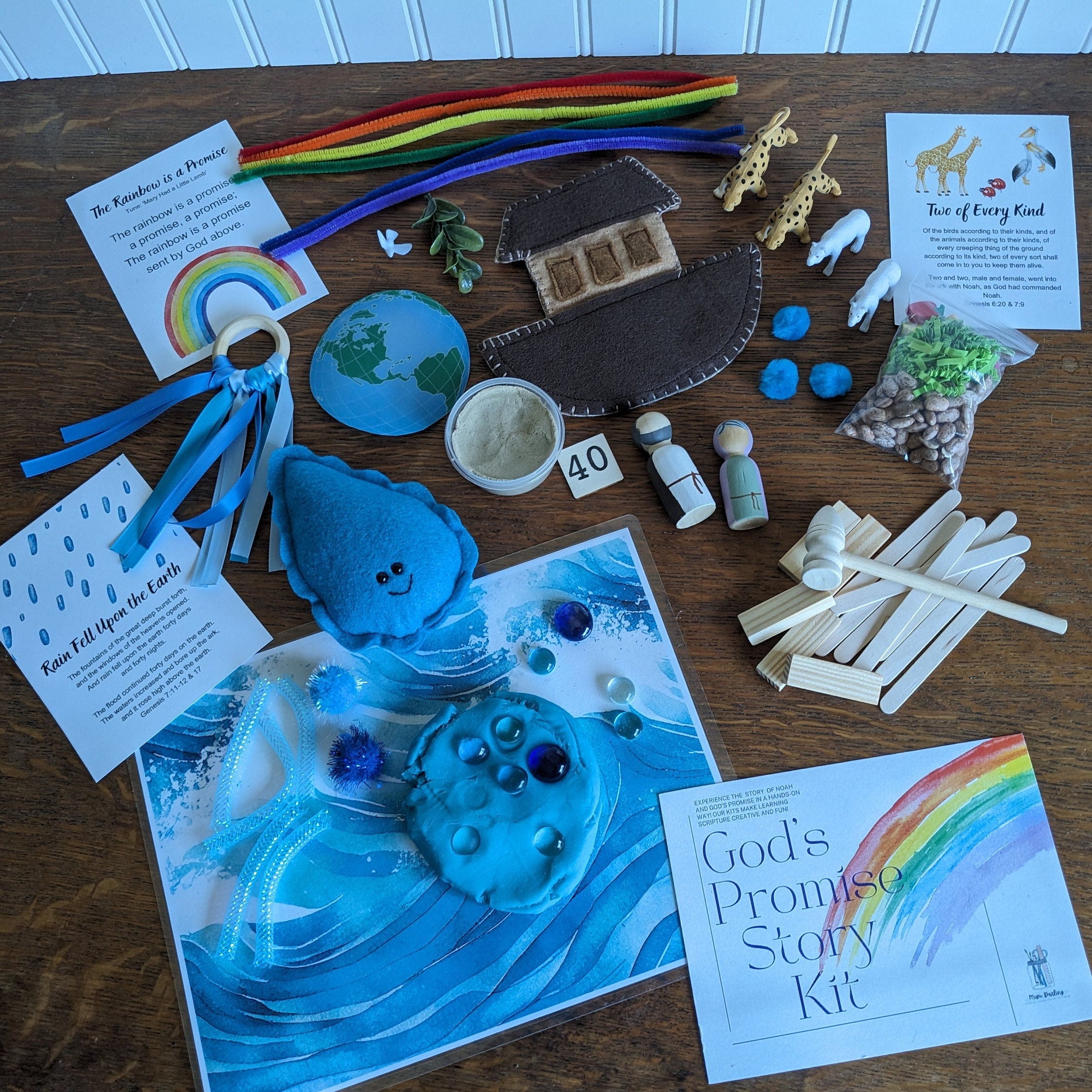 God's Promise Bible Story Kit noah and the Ark, Felt Friend, Sensory ...