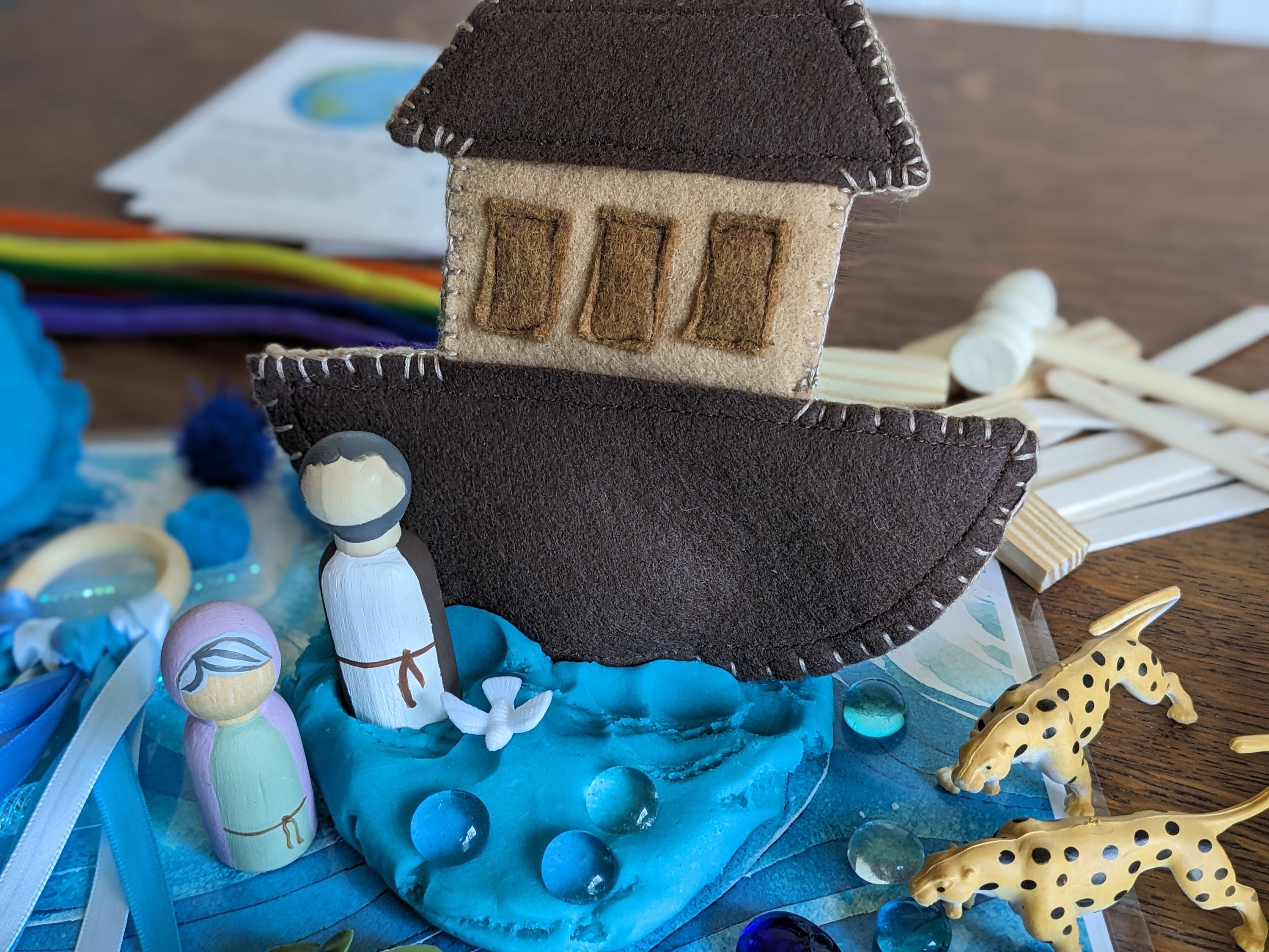 God's Promise Bible Story Kit noah and the Ark, Felt Friend, Sensory ...