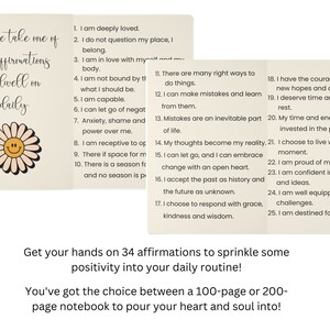 Positive Affirmation Softcover Journal L Mindfulness I Self Care L ...