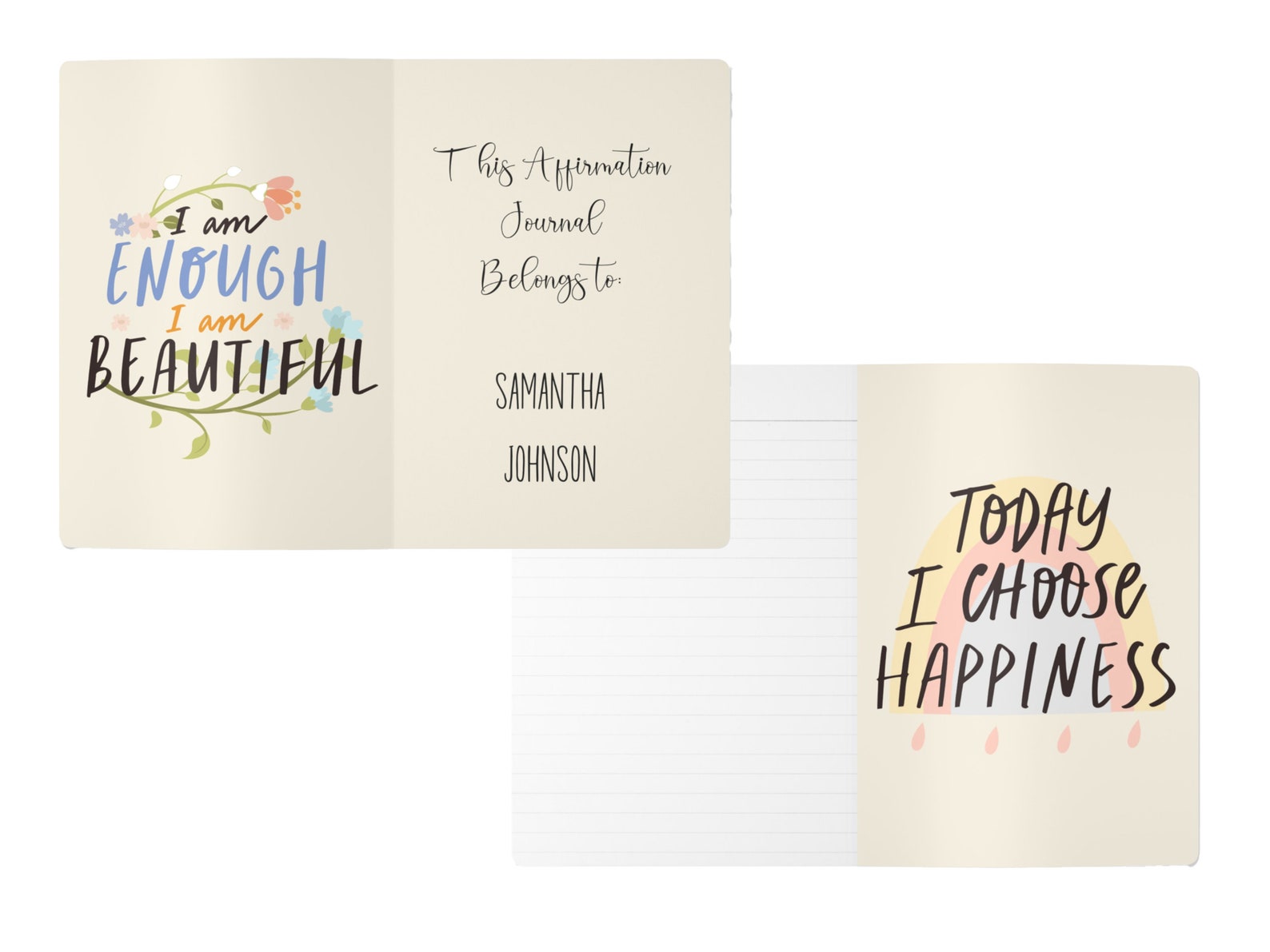 Positive Affirmation Softcover Journal L Mindfulness I Self Care L ...