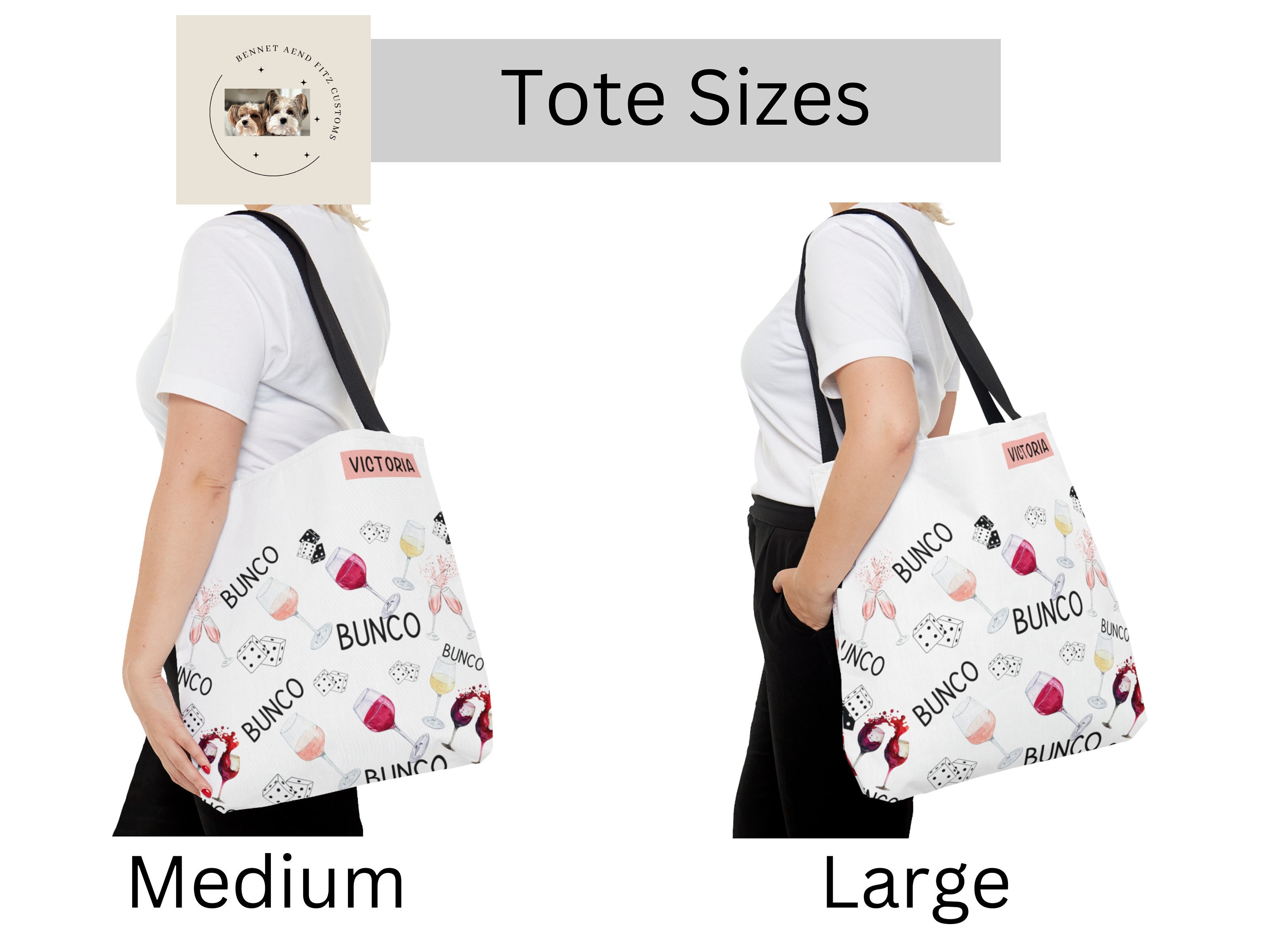 Personalized Bunco Tote Bag, Dice and Wine Design - Etsy