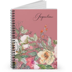 Watercolor Flowers Spiral Notebook, 6 in X 8 in Notebook, Personalized ...