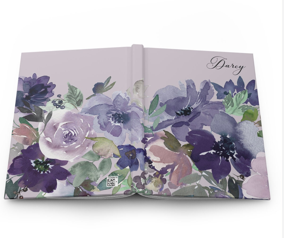 Purple Floral Hardcover Journal, Personalized Journal, Purple Journal ...