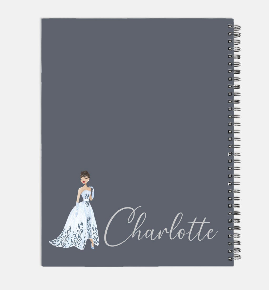 Audrey Hepburn Sabrina Notebook, Personalized Spiral Notebook, 8.5 in X ...