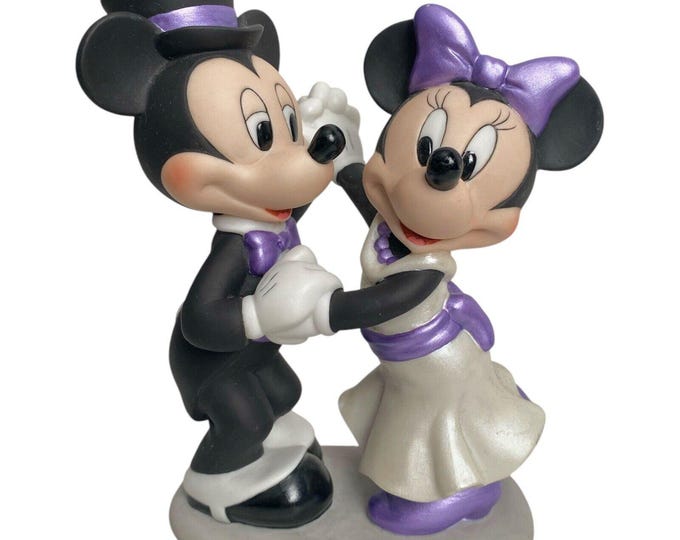 Walt Disney Attractions Vintage Mickey & Minnie Mouse Dancing Figurine ...