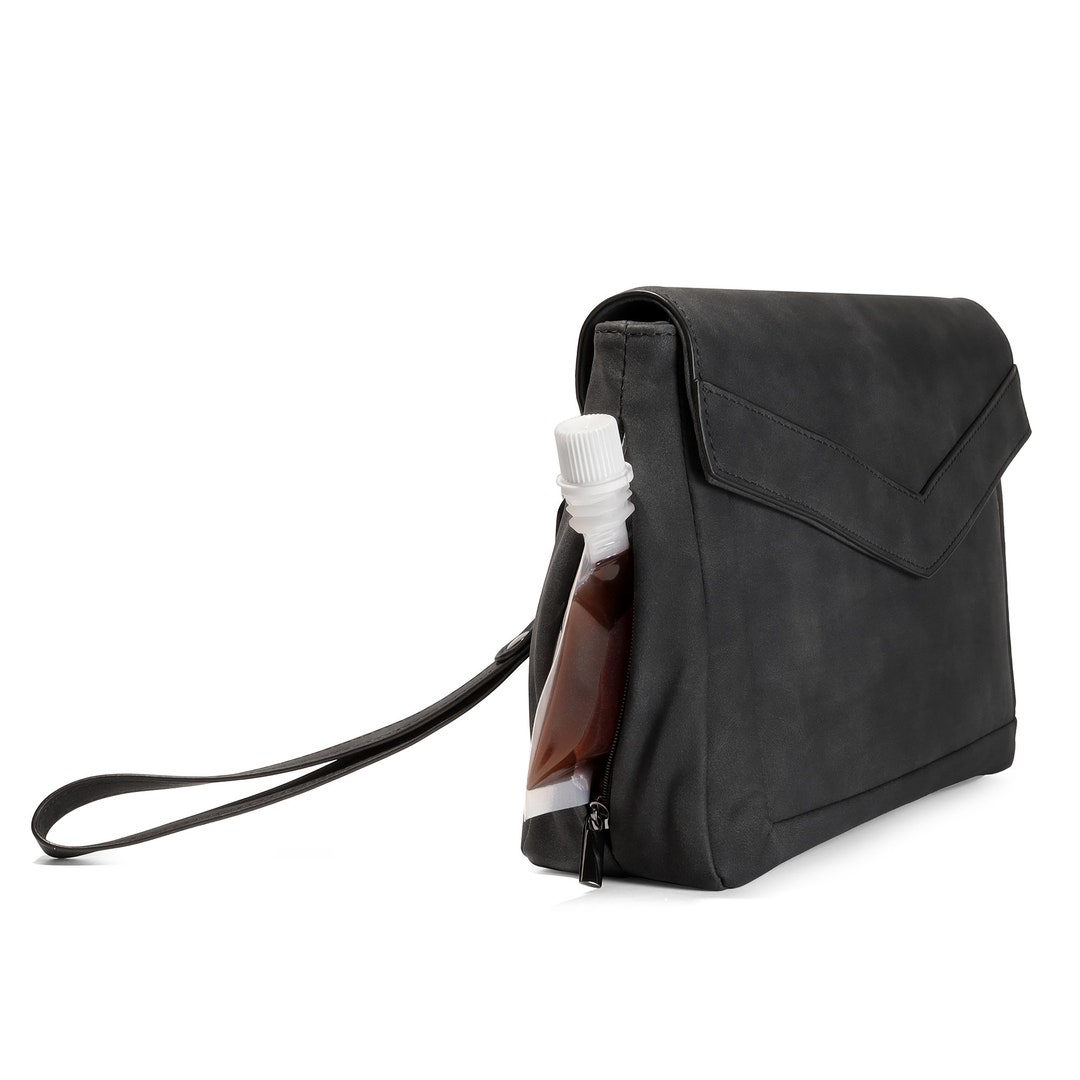 C.A.B. Hidden Flask Black Clutch Purse With Wine Bladder and ...