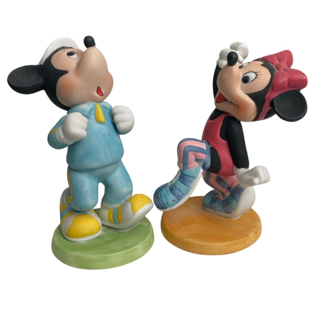 Vintage Disney Minnie Mickey Mouse Jogging Workout Aerobics Ceramic ...