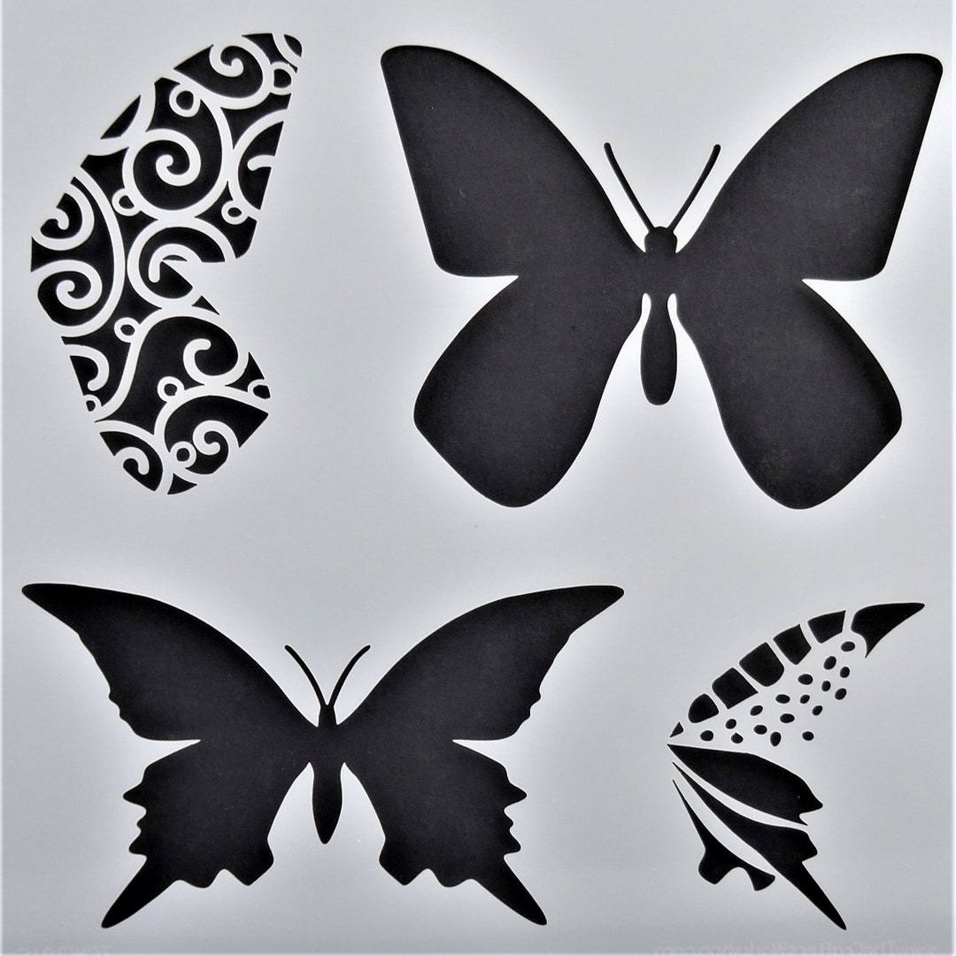 Layered Butterflies, Mylar Stencil, Laser Cut, Wall Art, Airbrushing ...