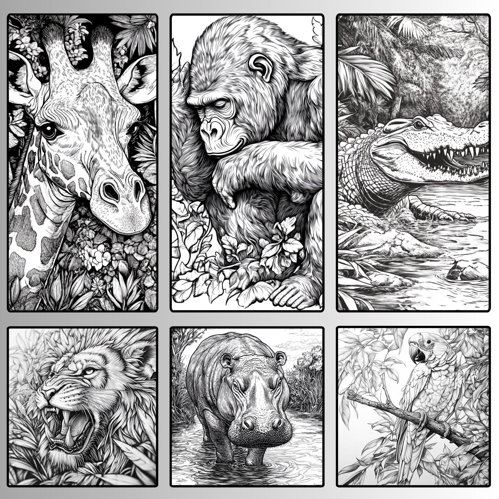 Jungle Wonders: A High-detail Coloring Adventure - Etsy