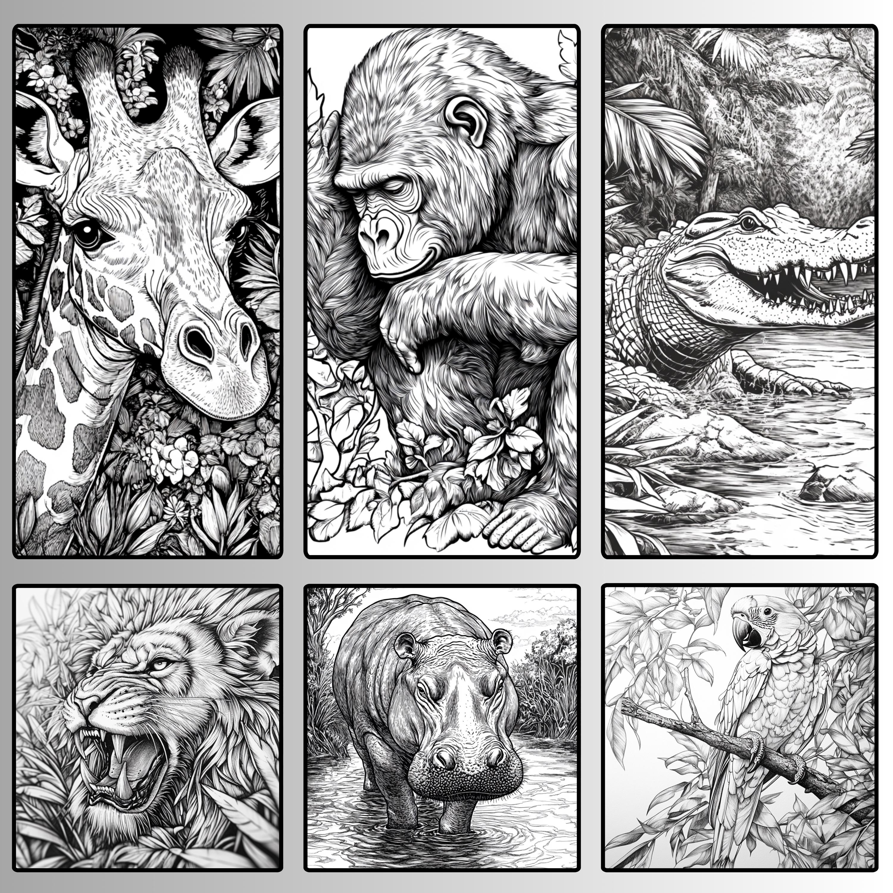 Jungle Wonders: A High-detail Coloring Adventure - Etsy