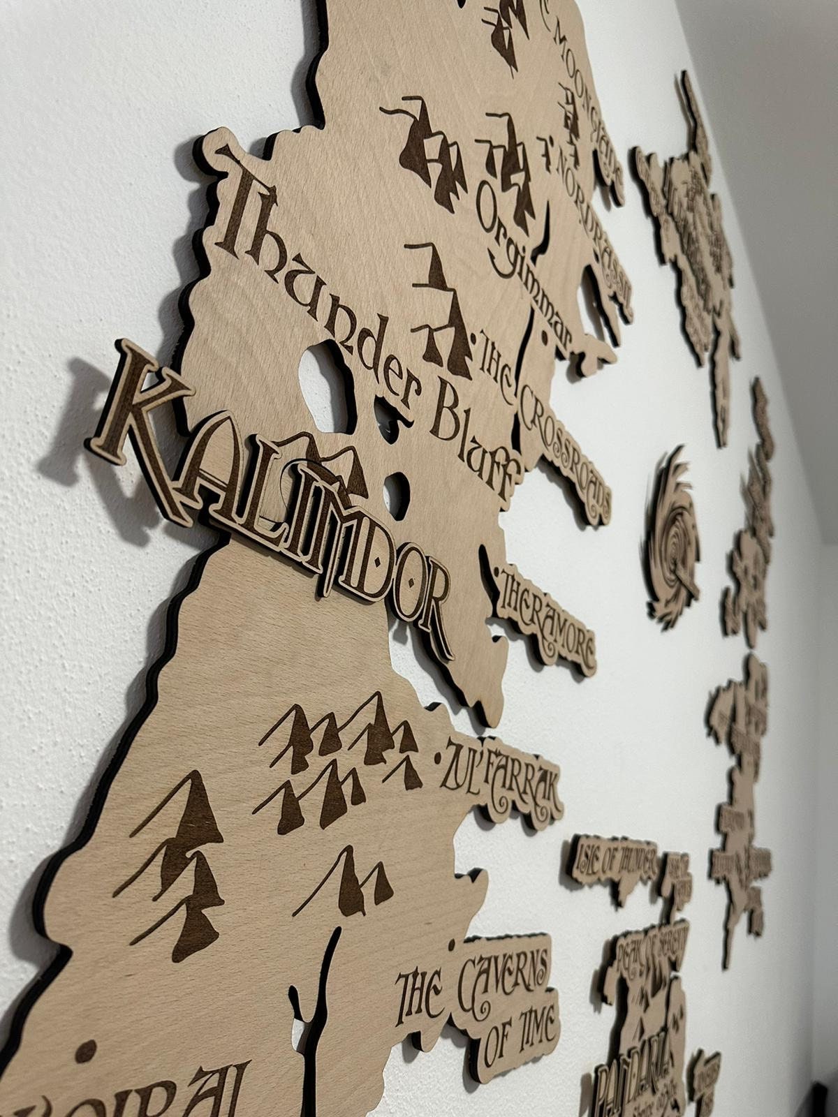 World of Warcraft Wooden Map Poster, Azeroth Map Wall Art, Laser Cut ...