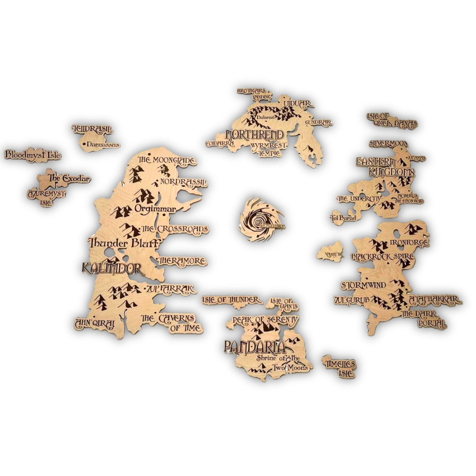 World of Warcraft Wooden Map Poster, Azeroth Map Wall Art, Laser Cut ...