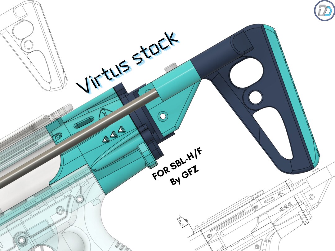 Nerf Sbl Virtusmcx Style Retracting Stock For The Gavinfuzzy Sbl Etsy