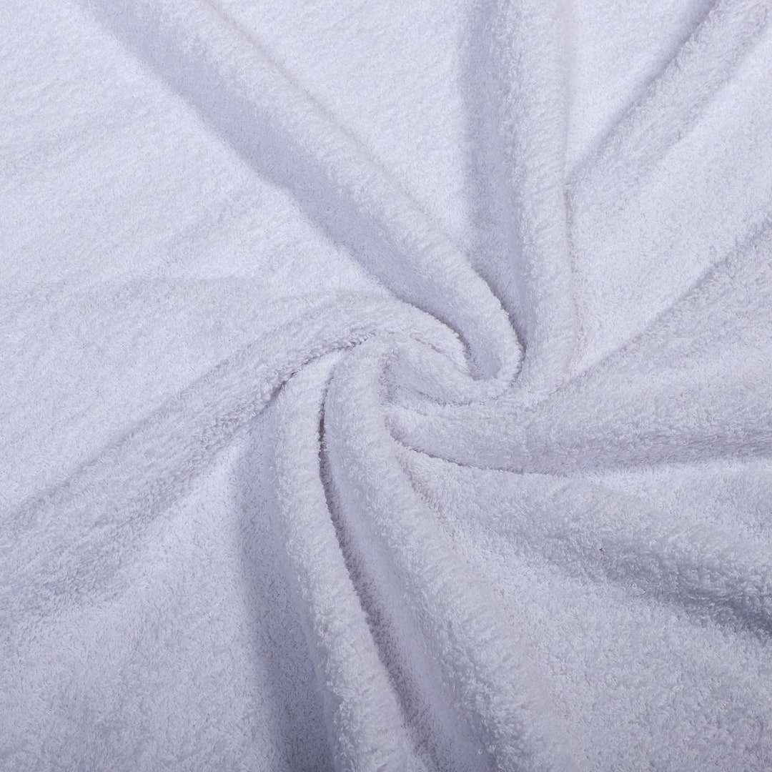 Luxurious White Terry Cloth, Soft and Absorbent Fabric Premium Ecru ...
