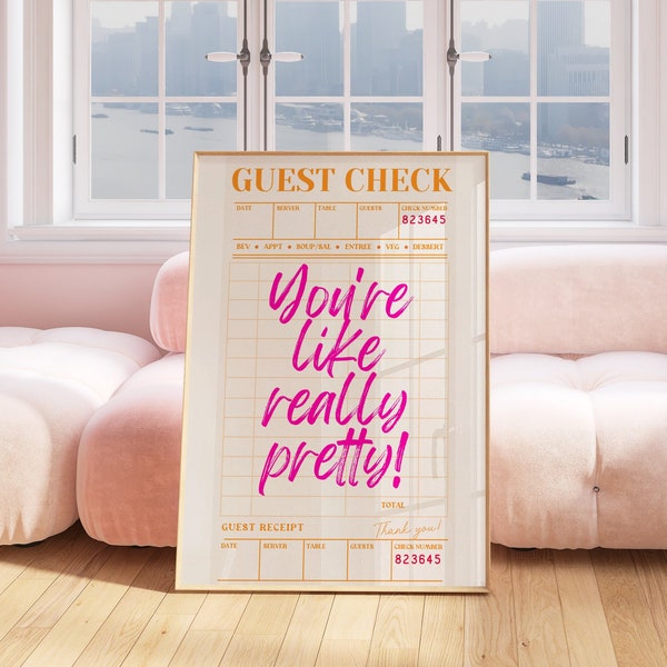 Guest Check Posters - Etsy