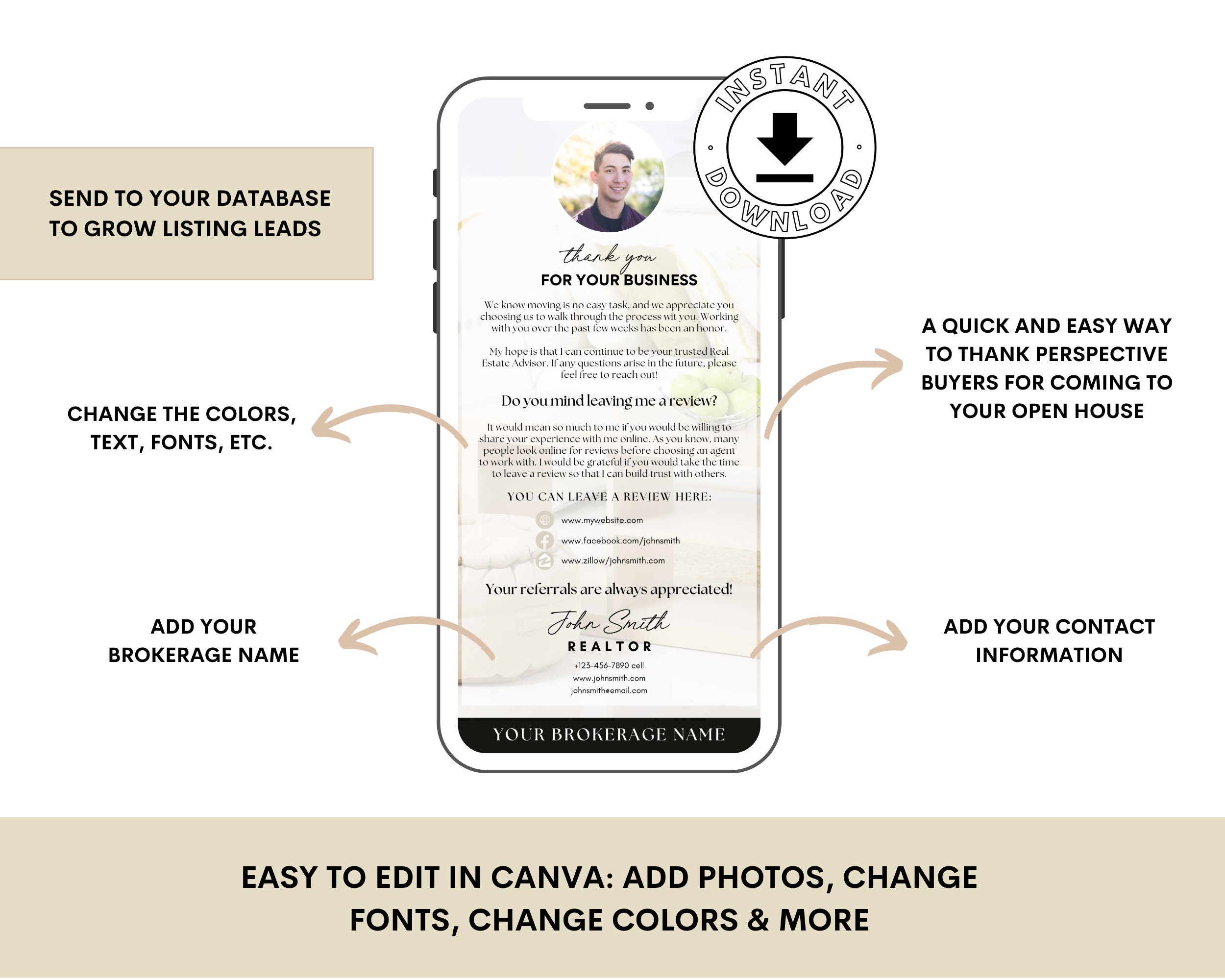Client Review Request Text Message, Real Estate Testimonial Canva ... Client Review Request Text Message, Real Estate Testimonial Canva ...