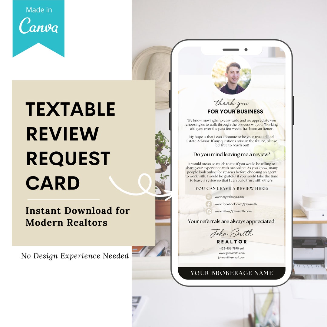 Client Review Request Text Message, Real Estate Testimonial Canva ... Client Review Request Text Message, Real Estate Testimonial Canva ...