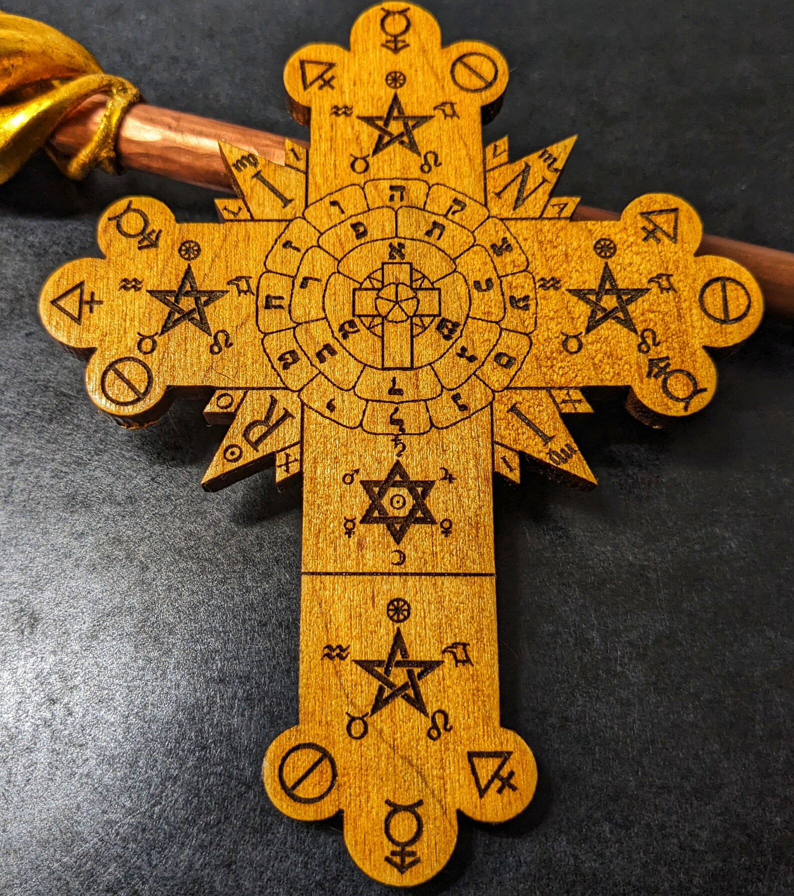 6" Golden Dawn Rose Cross Large for Altar or Home - Rosicrucian ...