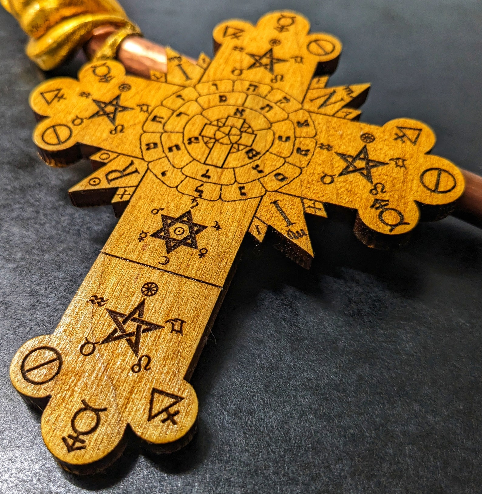 6" Golden Dawn Rose Cross Large for Altar or Home - Rosicrucian ...