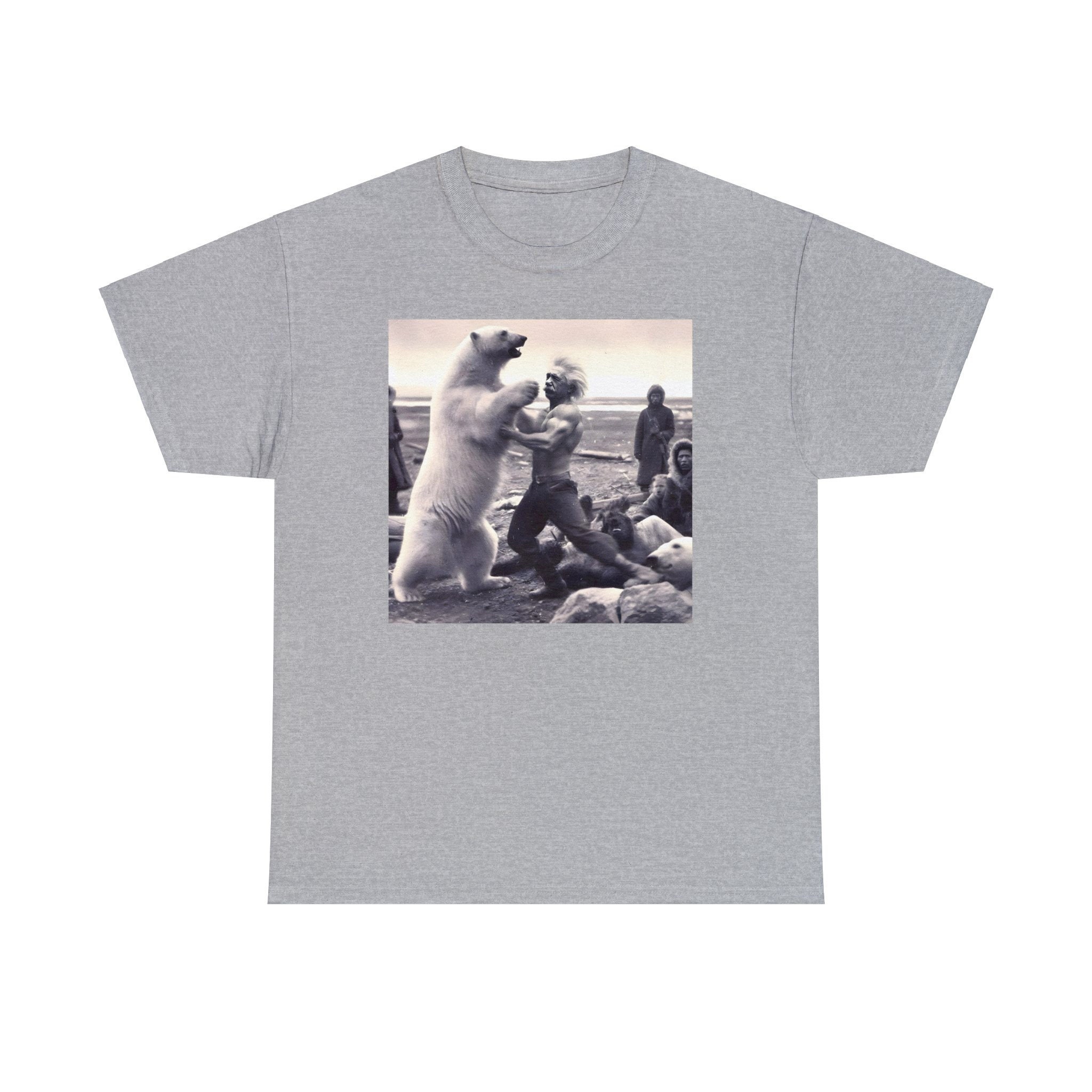 Albert Einstein Fighting A Polar Bear in the Arctic, Funny Shirt, Meme ...