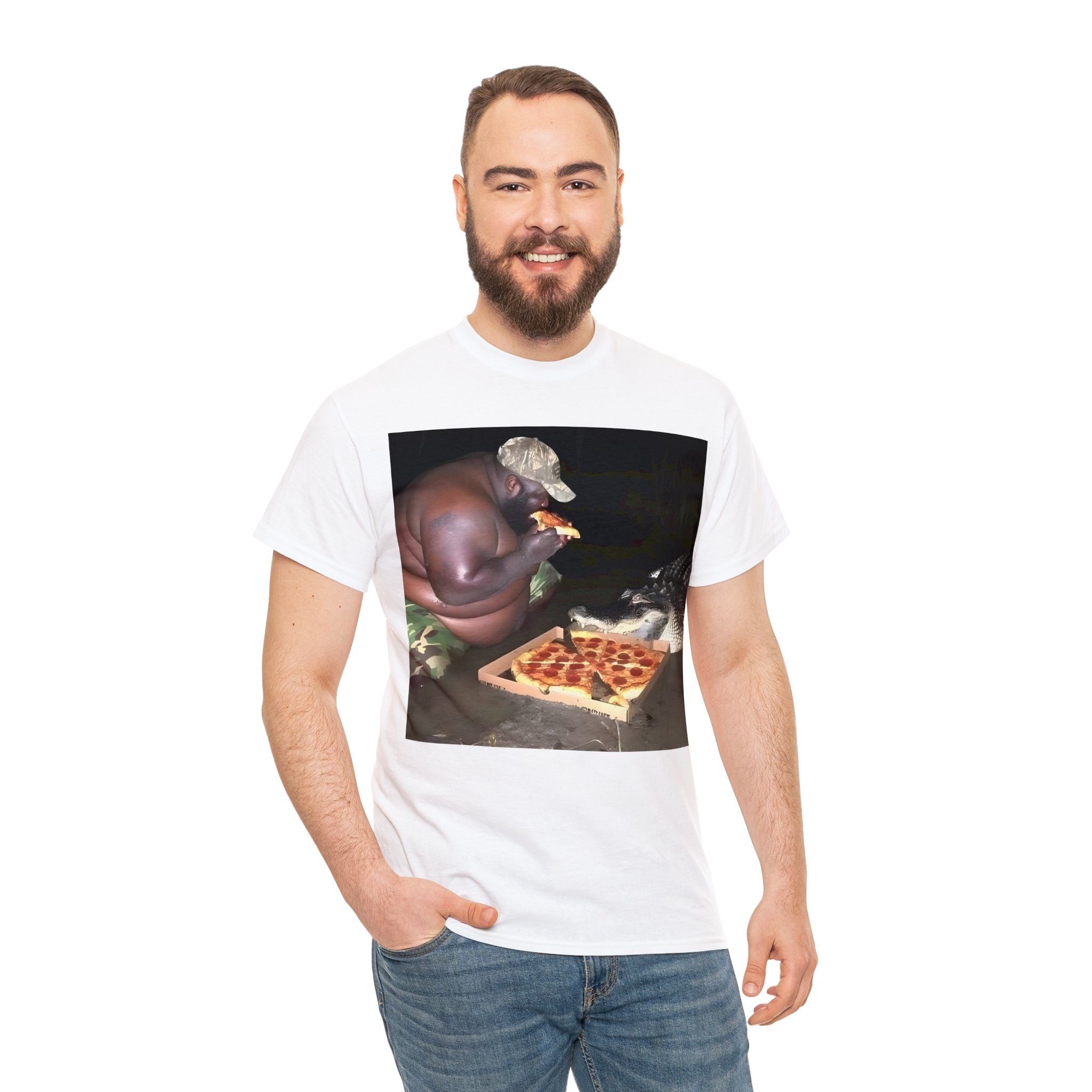 Gumbo Slice Eating A Slice of Pizza an Alligator at Swamp Shirt, Meme ...