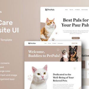 Editable Pet Care or Vet Shop Website Template Figma No Canva Web ...