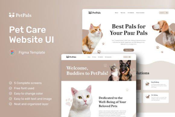 Editable Pet Care or Vet Shop Website Template Figma No Canva Web ...