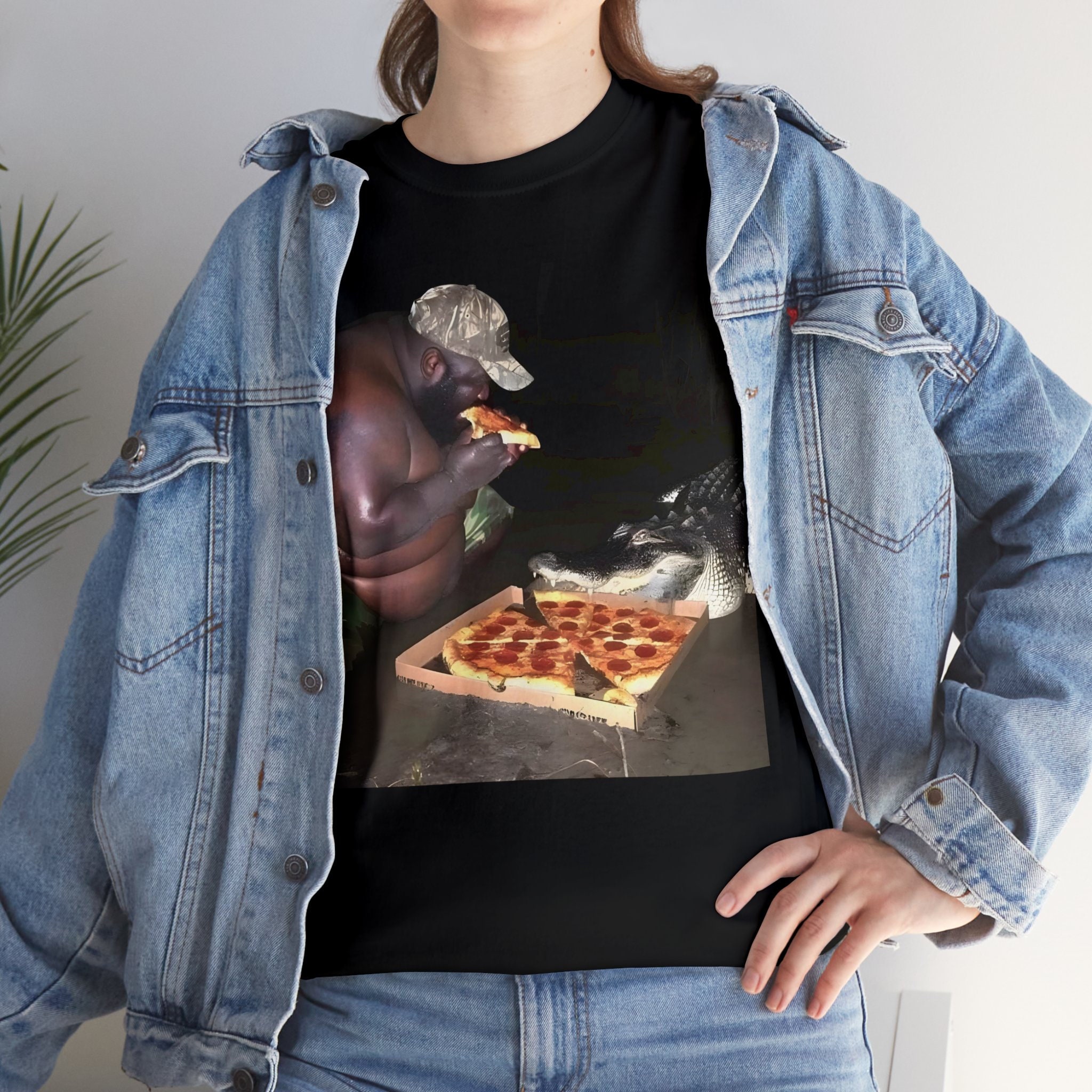 Gumbo Slice Eating A Slice of Pizza an Alligator at Swamp Shirt, Meme ...