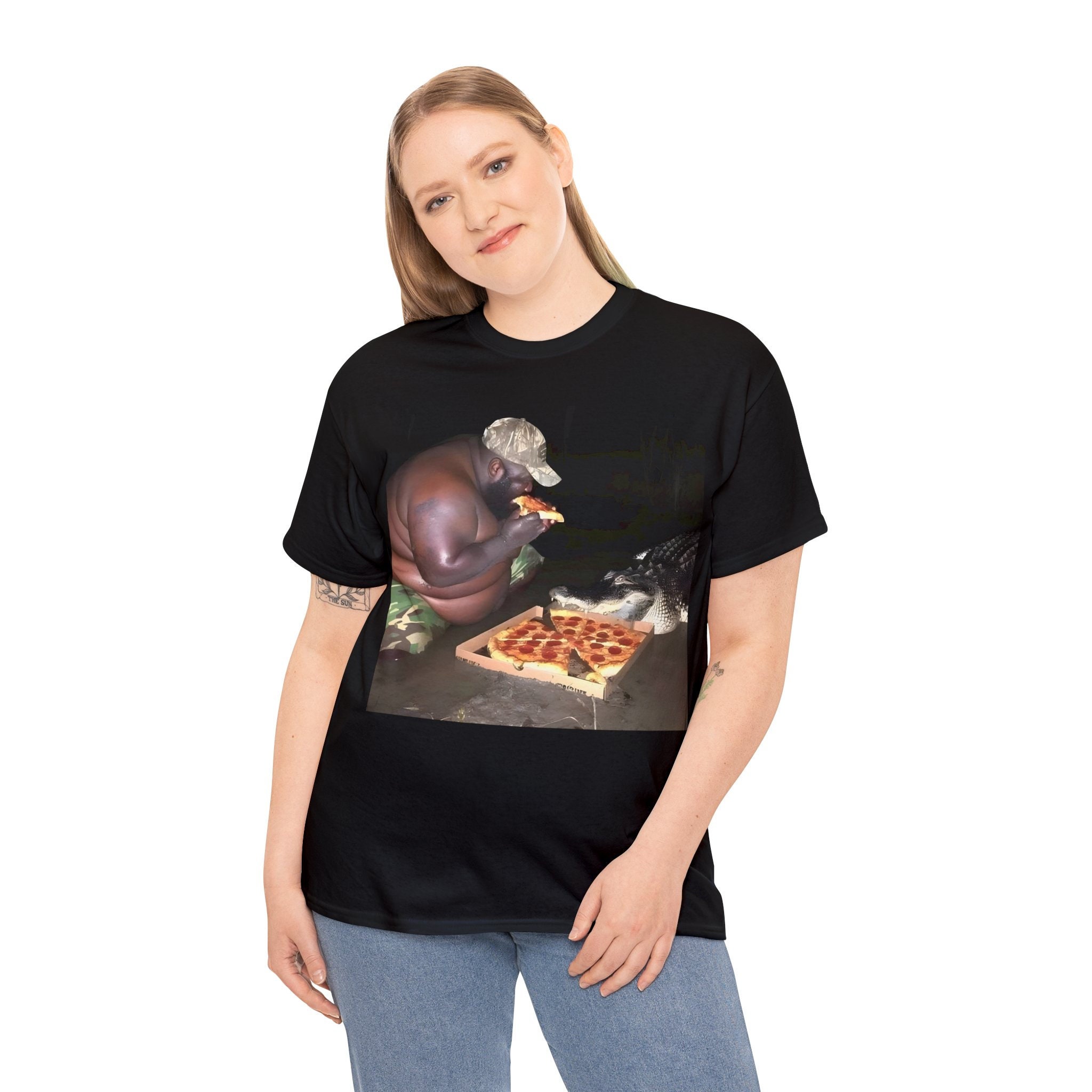 Gumbo Slice Eating A Slice of Pizza an Alligator at Swamp Shirt, Meme ...